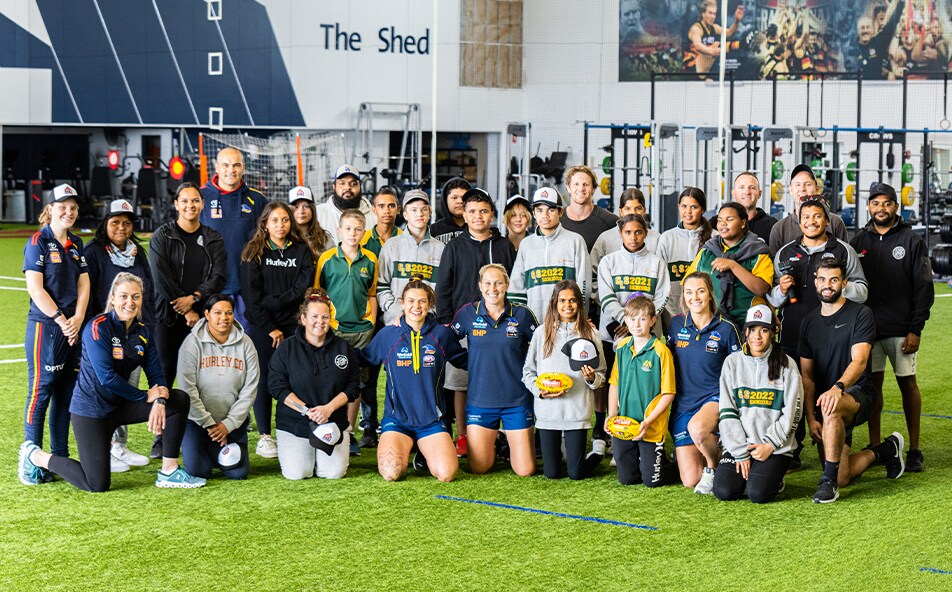 Crows stars help students kick goals with STEMFooty