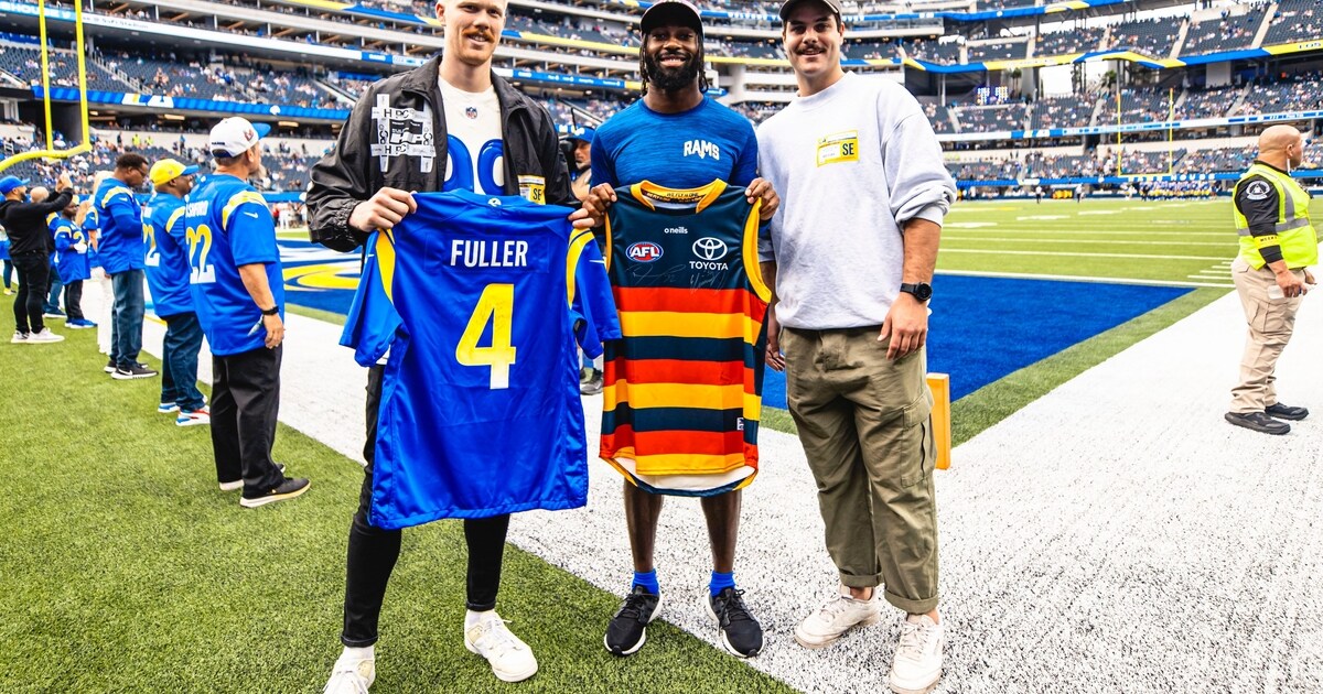 LA Rams, Carolina Panthers NFL: Jordan Fuller meets Crows players Darcy ...